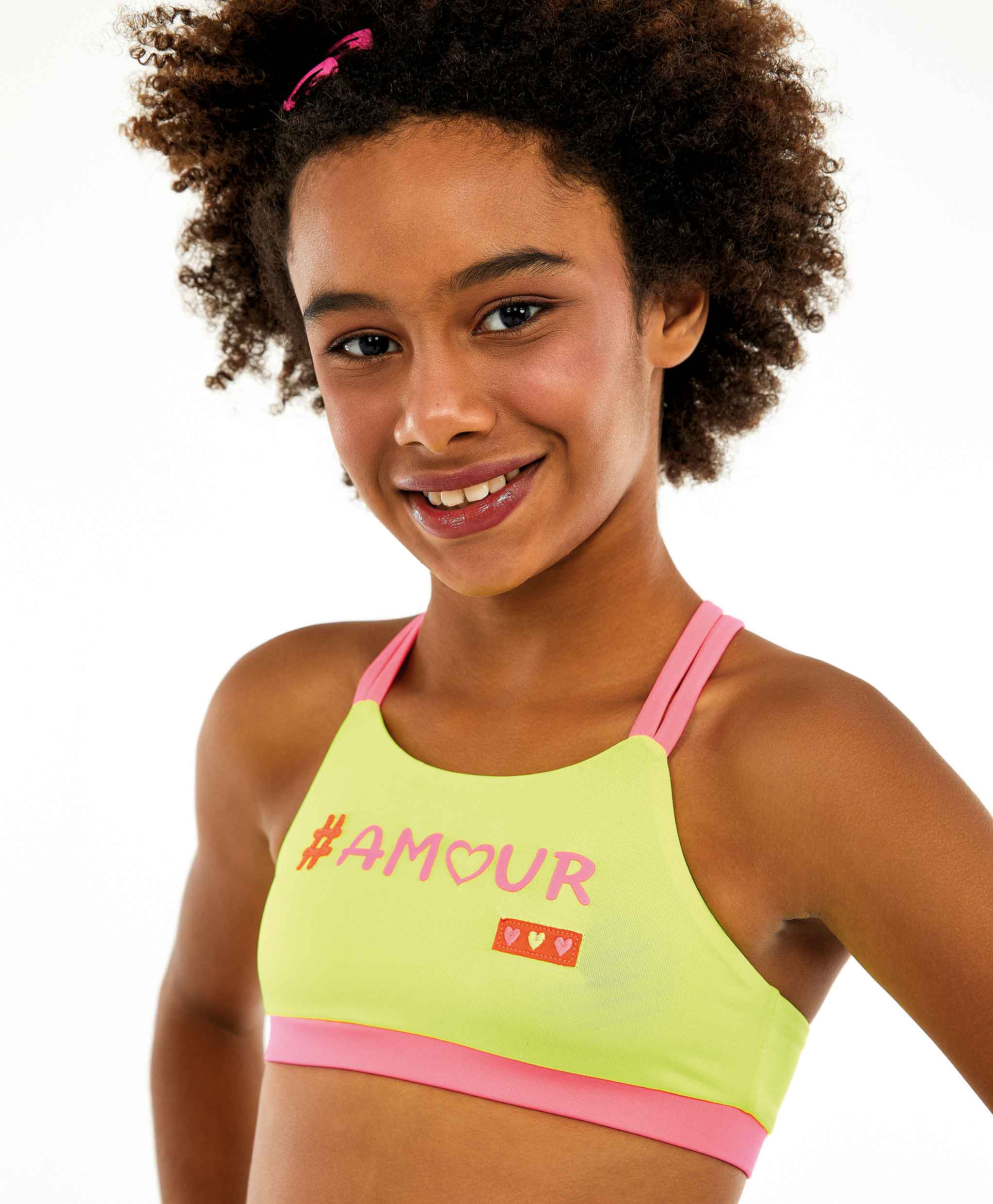 Biquíni Infantil Itália Alça Dupla Lime Shock